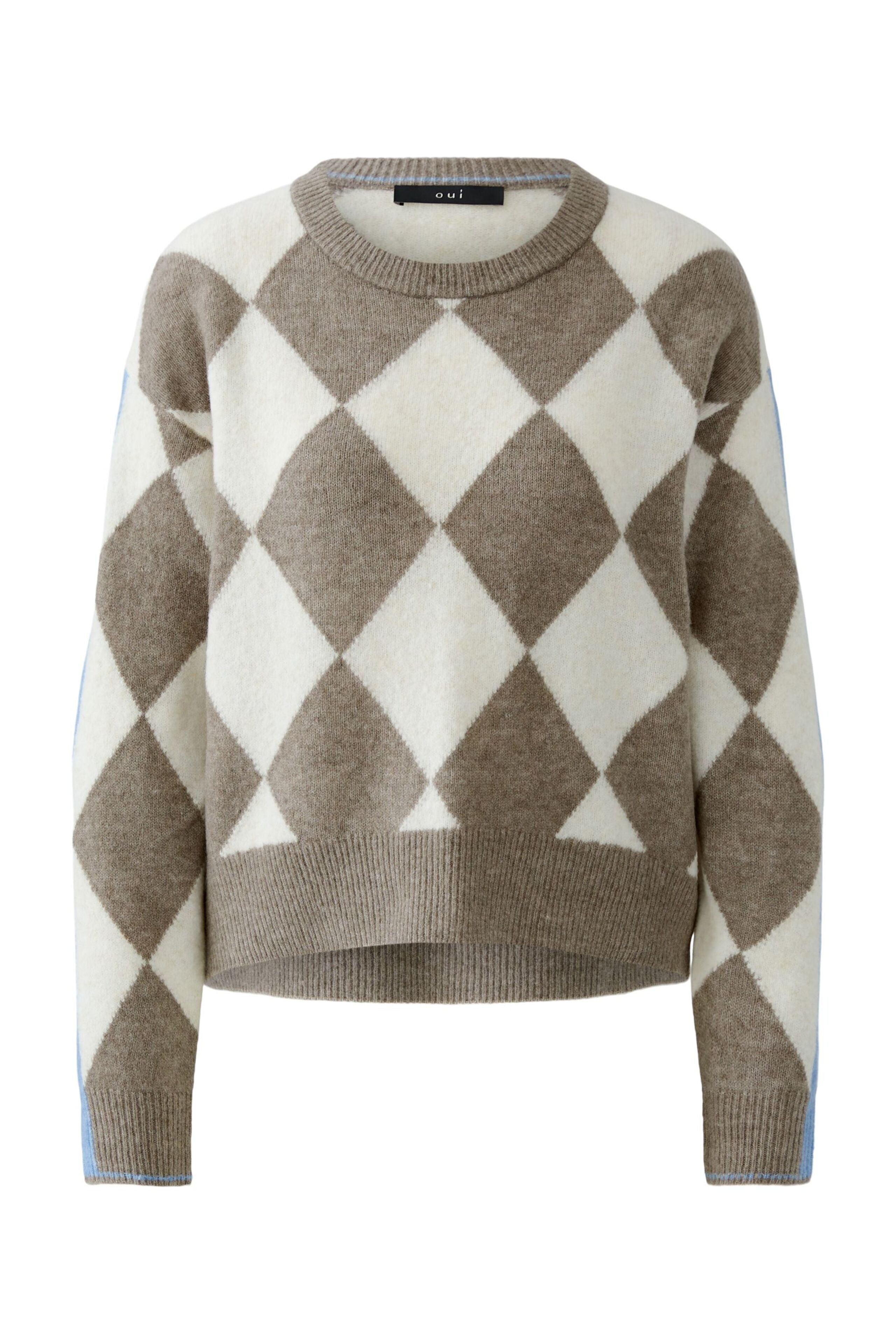 Pullover Mit Rautenmuster Damen